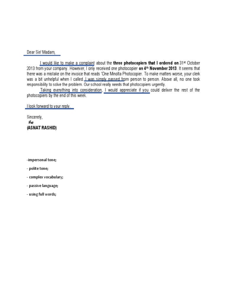 Impersonal Tone - Polite Tone - Complex Vocabulary - Passive Language ...