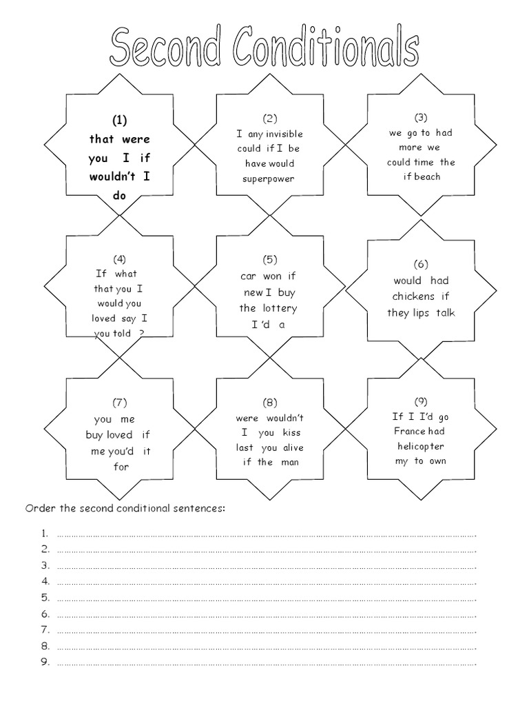 Second Conditional Sentence Ordering | PDF