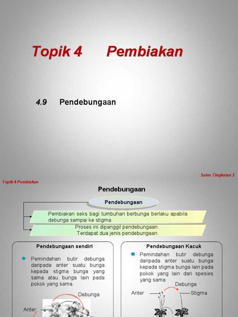 Proses Pendebungaan Tumbuhan Berbunga | PDF | Sains & Matematika
