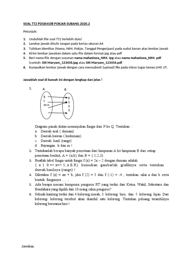 Soal TT2 PDGK4108 Ut | PDF