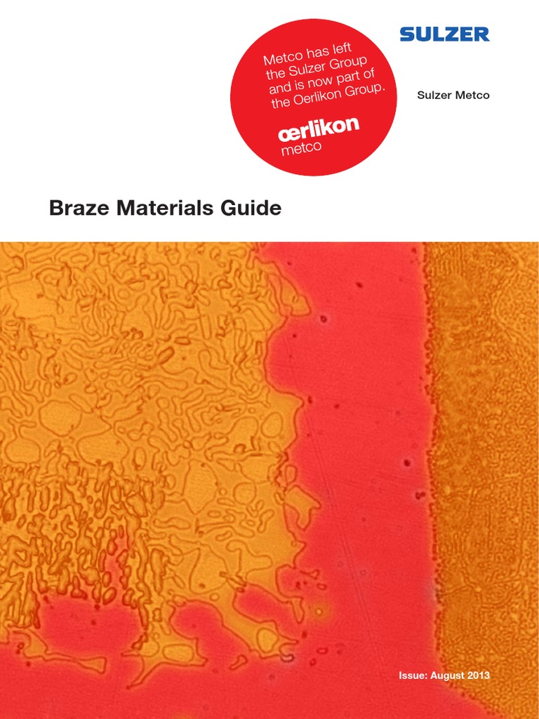 Braze Materials Guide: Sulzer Metco | PDF | Nickel | Stainless Steel