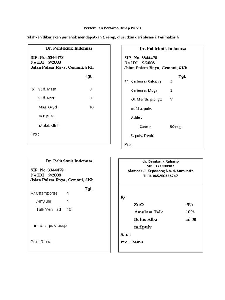 Resep Pulvis 2020 | PDF