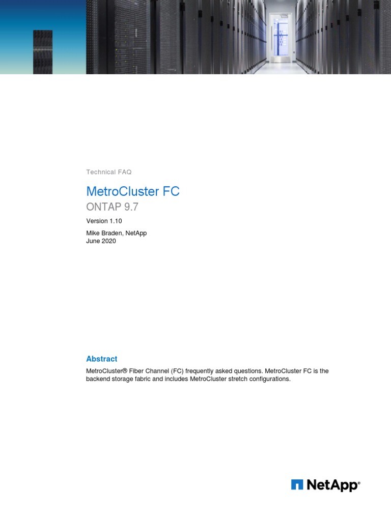 MetroCluster FC FAQ-9.7 - v1.10 PDF | PDF | Computer Data Storage ...