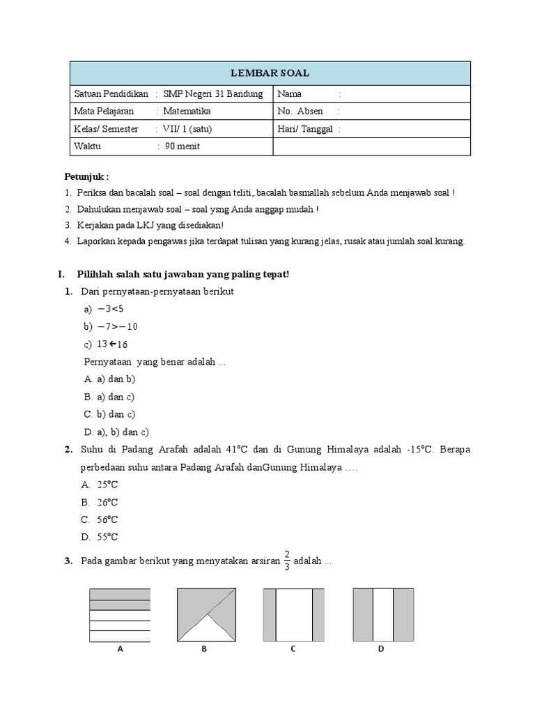 Lembar Uji Coba Soal Fix | PDF