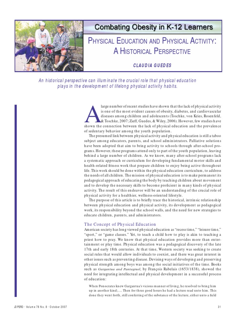P E P A: AH P: Hysical Ducation AND Hysical Ctivity Istorical ...