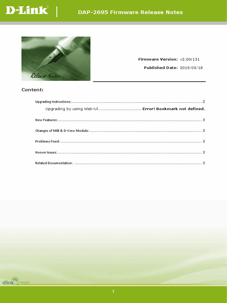 DAP-2695 Firmware Update Notes | PDF | World Wide Web | Internet & Web