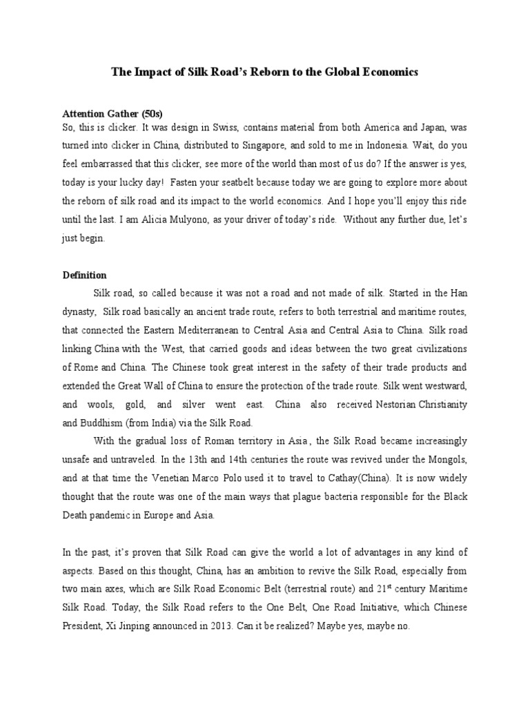 The Impact of Silk Road | PDF | Silk Road | China