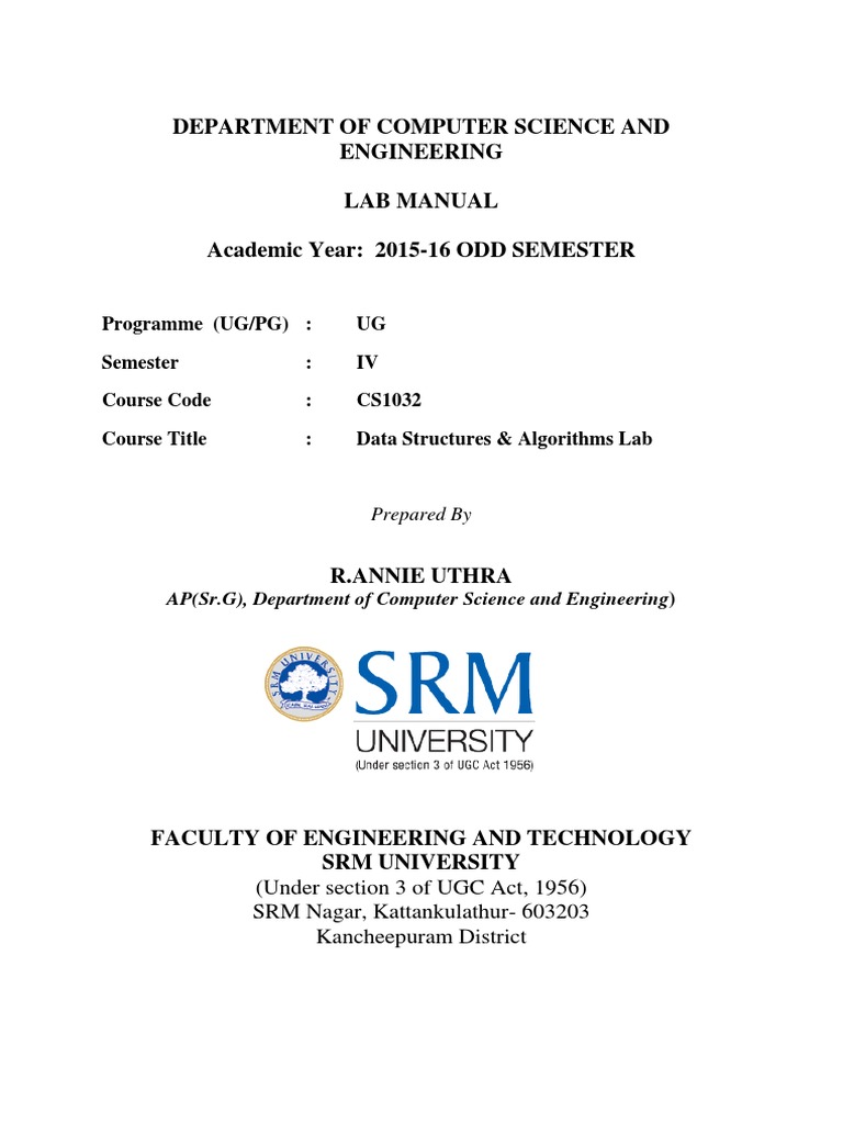Cse Lab Manual Datastructure PDF | PDF | Discrete Mathematics ... Cse Lab Manual Datastructure PDF | PDF | Discrete Mathematics ...