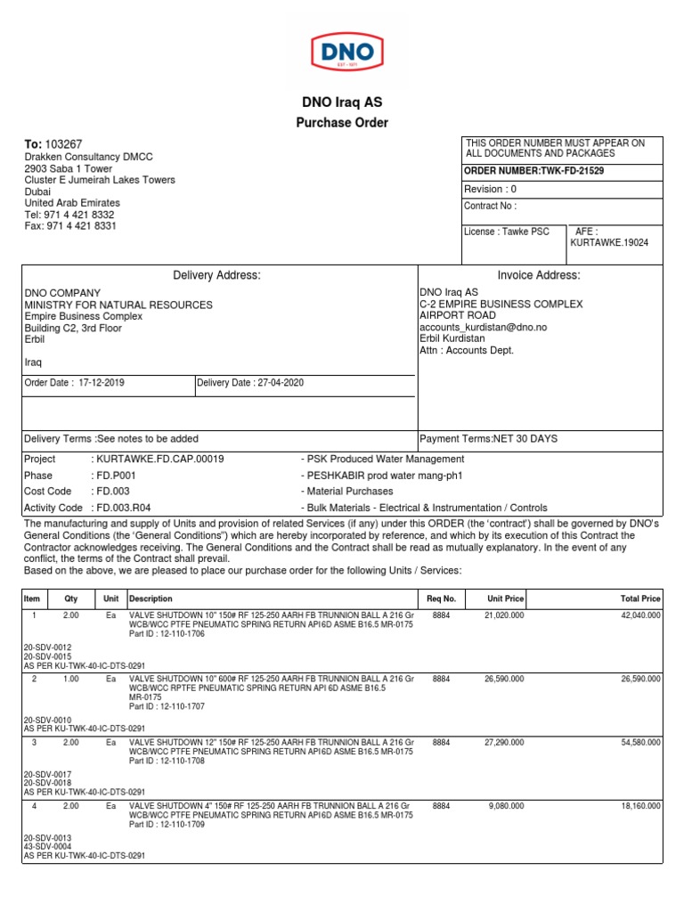 TWK-FD-21529 Drakken SDVs - KU-TWK-40-IC-DTS-0291 RB | PDF | Receipt ...