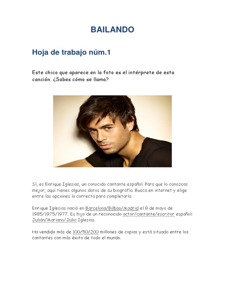 Bailando - Enrique Iglesias | PDF | Entretenimiento (general)