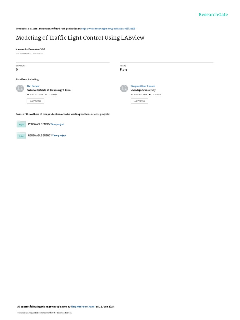 Modeling of Traffic Light Control Using Labview: December 2017 | PDF ...