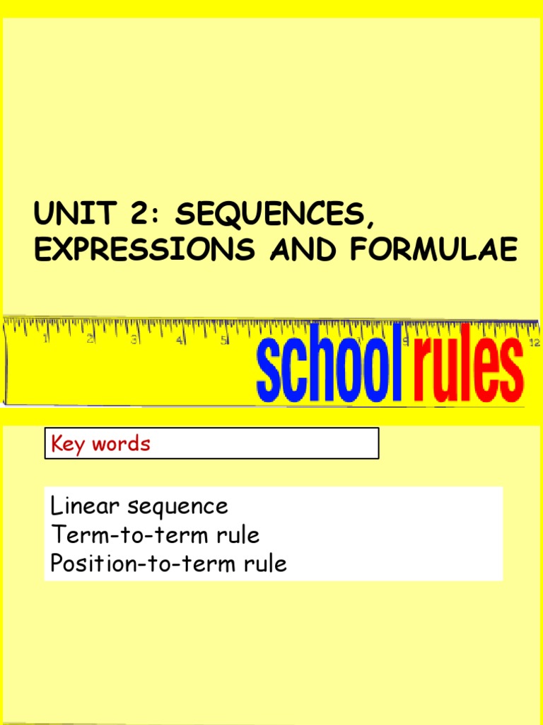 Unit 2: Sequences, Expressions and Formulae | PDF | Teaching Methods & Materials