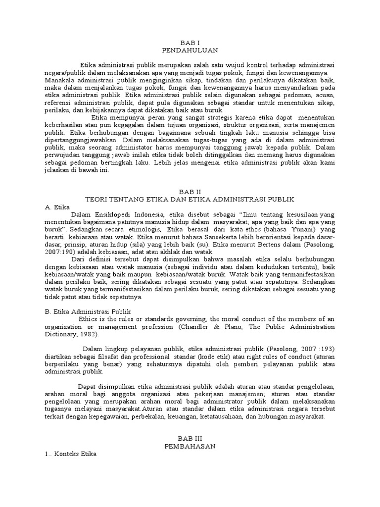 Tugas 1 Etika Administrasi Pemerintahan | PDF