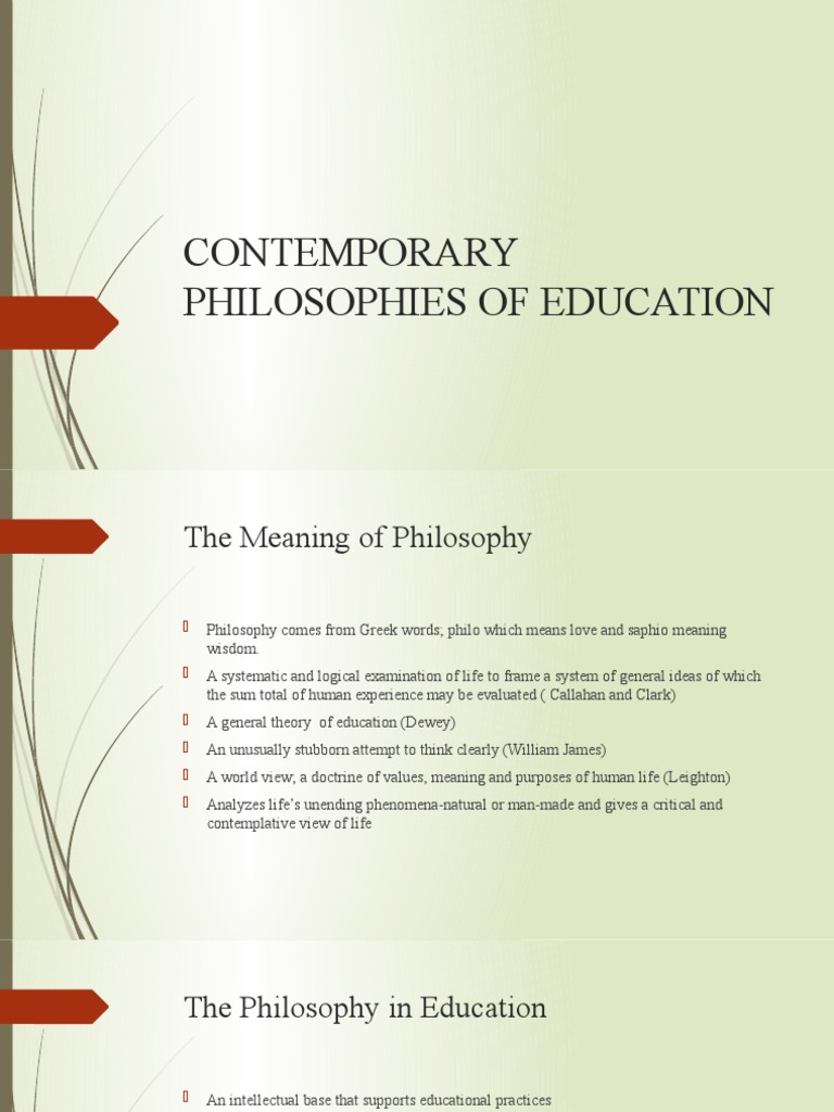 Contemporary Philosophies of Education | PDF | Reason | Theory