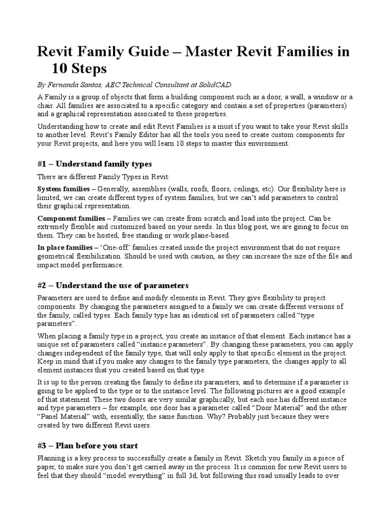 Revit Family Guide - Master Revit Families in 10 Steps | PDF | Autodesk ...