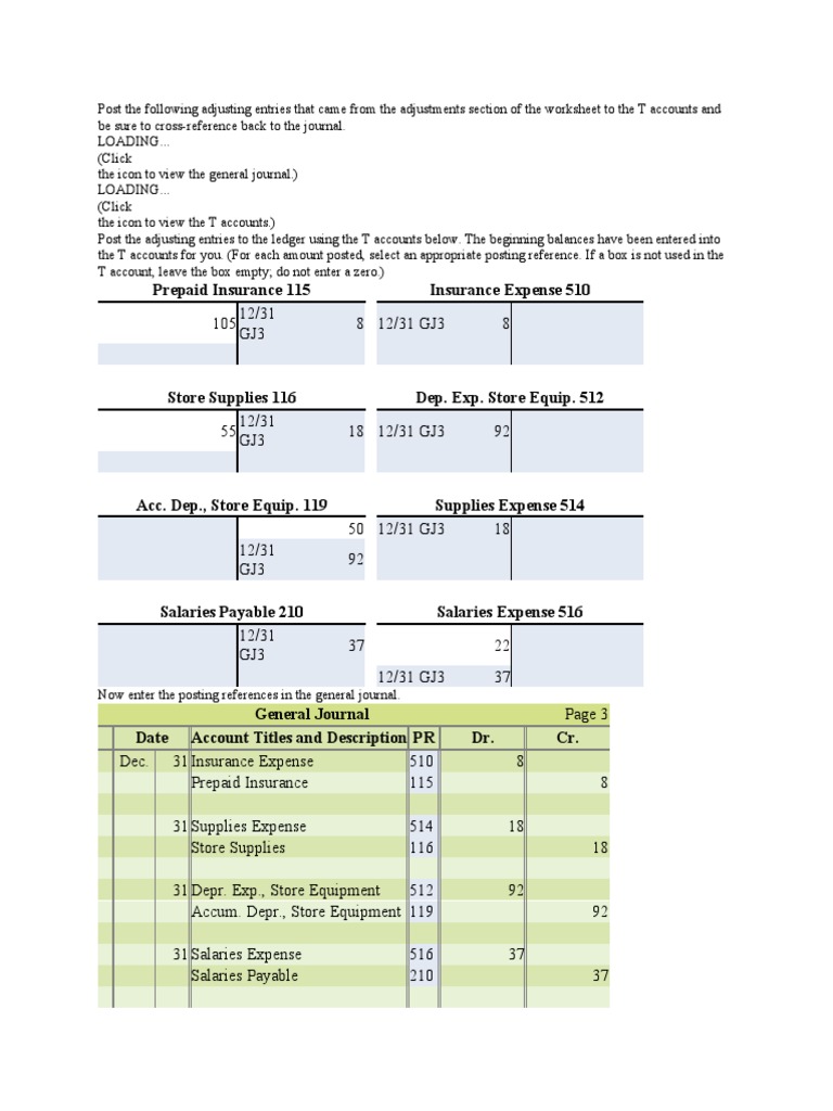 Prepaid Insurance 115 Insurance Expense 510 | PDF | Debits And Credits ...