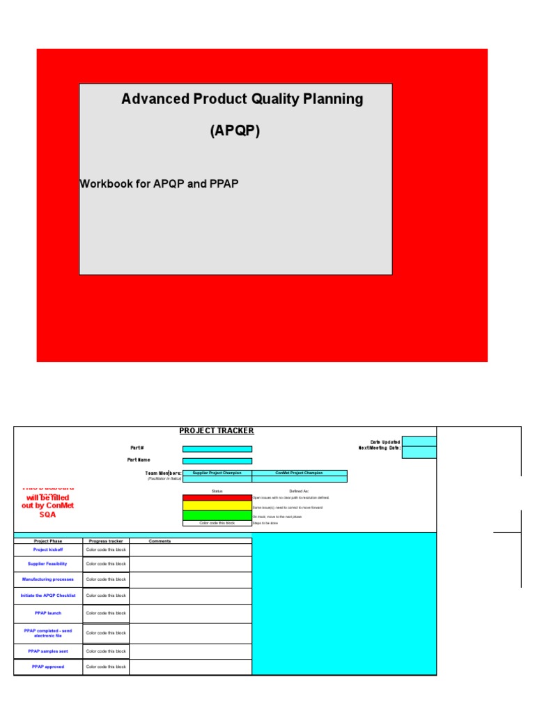 APQP-PPAP - Workbook Example | PDF | Quality | Specification (Technical Standard)