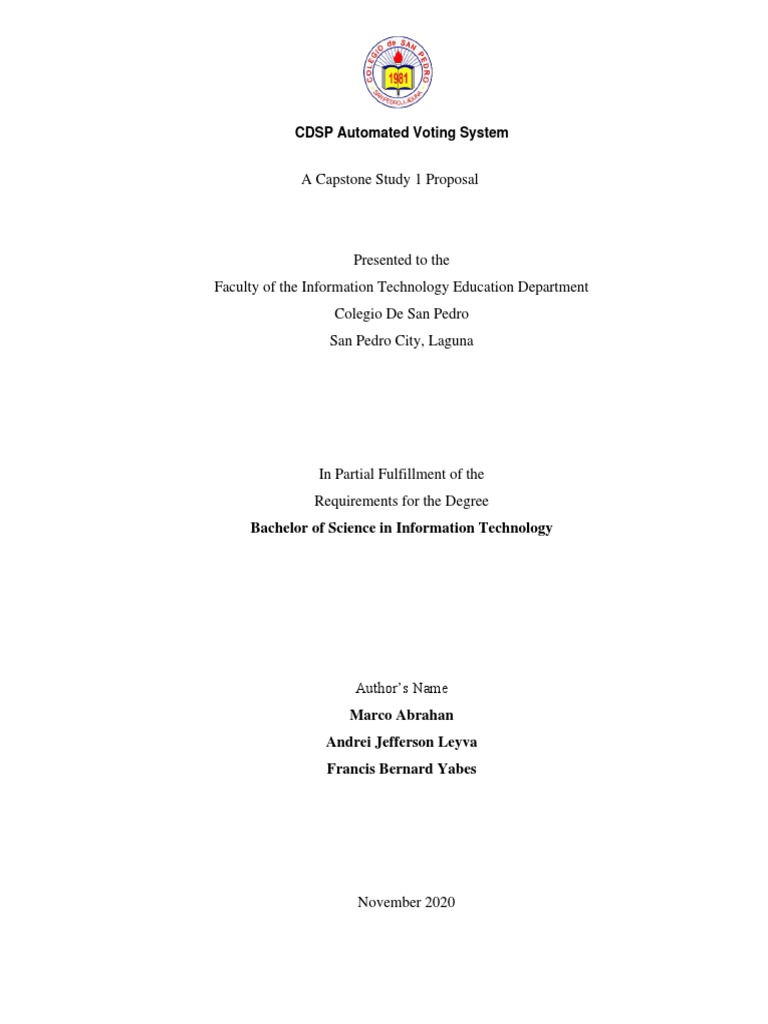 Automated Voting System Capstone Proposal | PDF | Electronic Voting | Internet Access