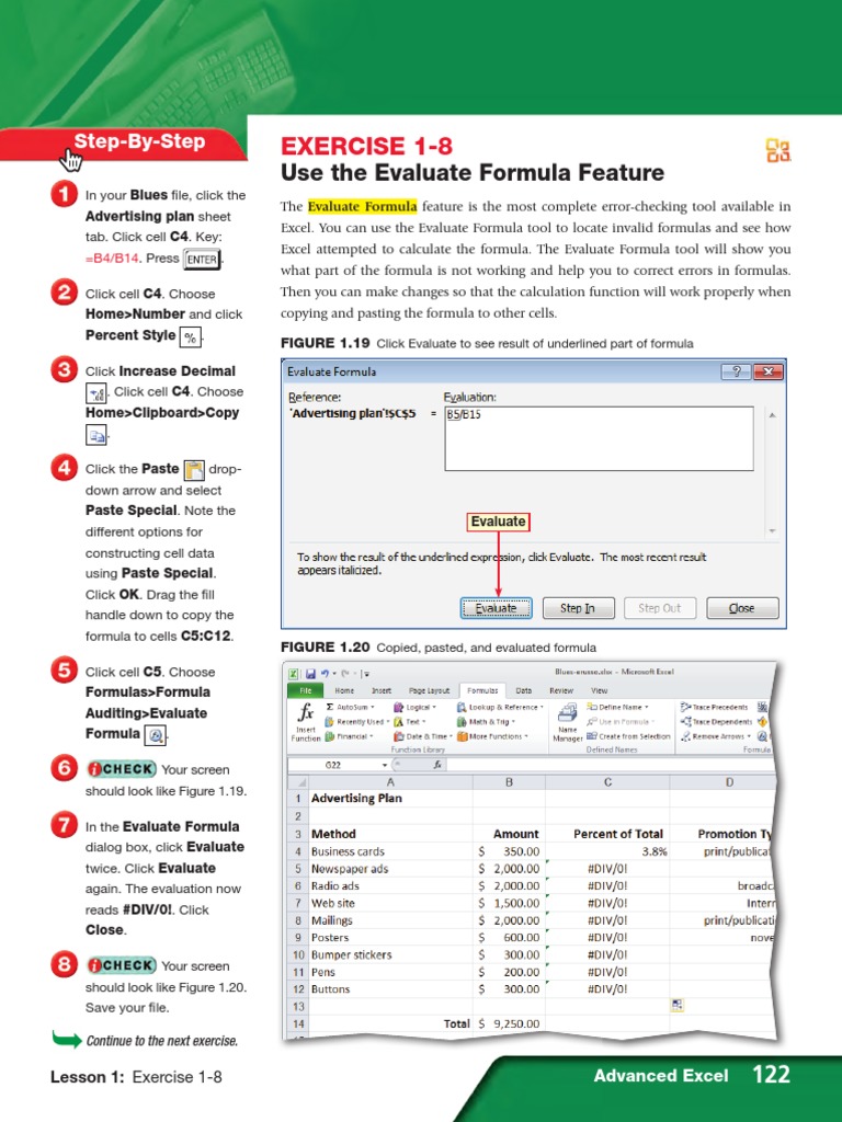 Excel Formula Evaluation Guide | PDF