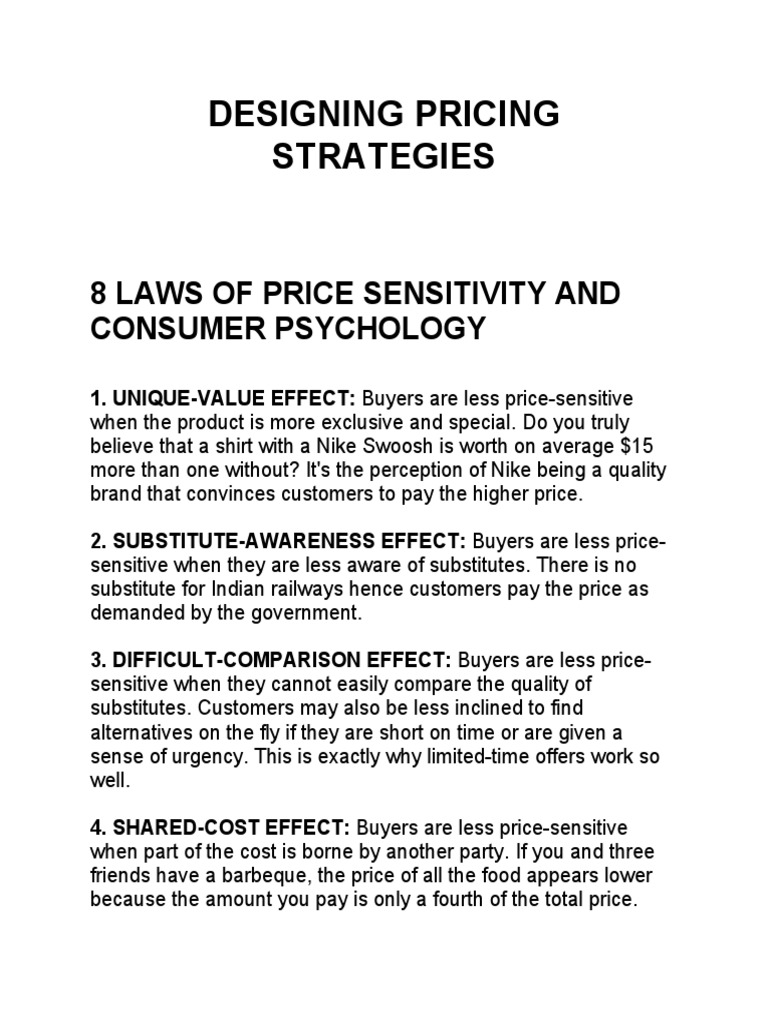 Designing Pricing Strategies: 8 Laws of Price Sensitivity and Consumer ...