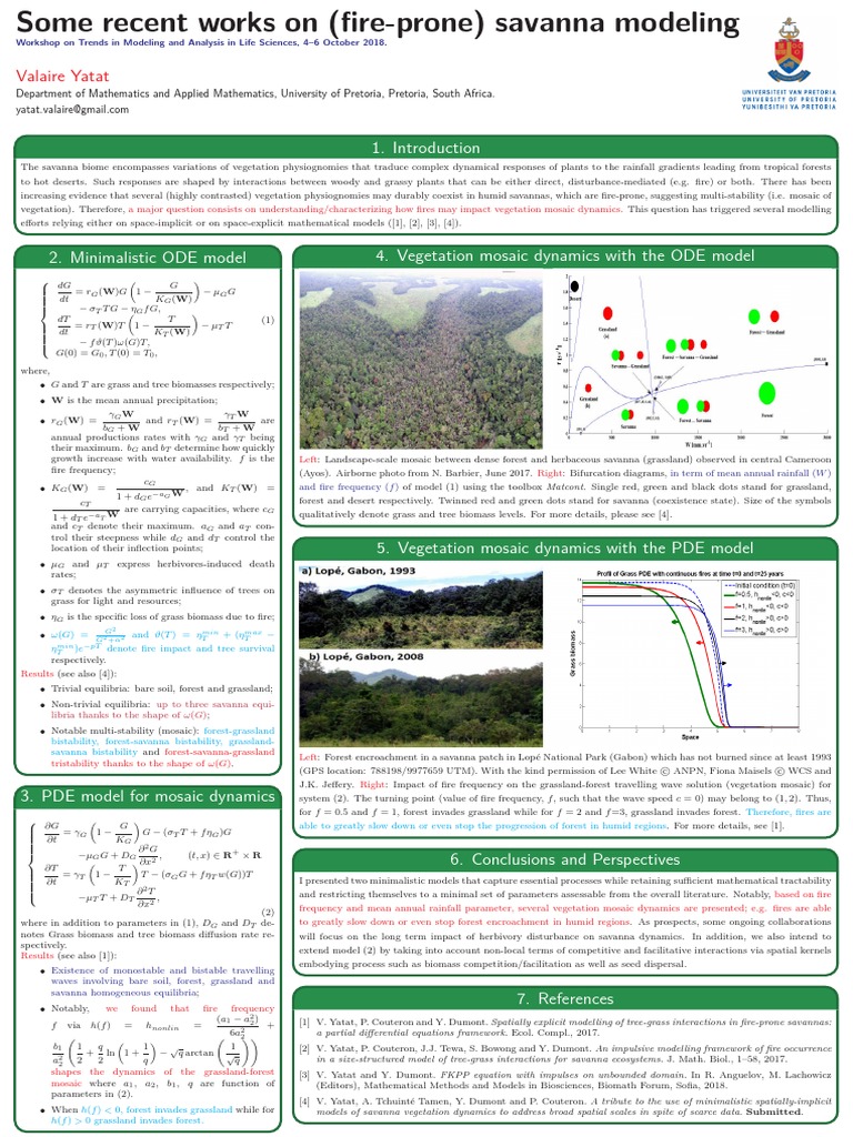 Valaire Yatat: Some Recent Works On (Fire-Prone) Savanna Modeling | PDF ...