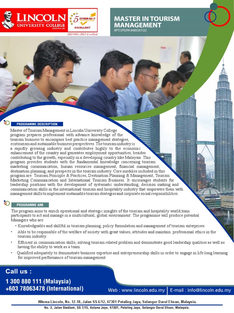 Master of Tourism Management Program | PDF | Tourism | Sustainability