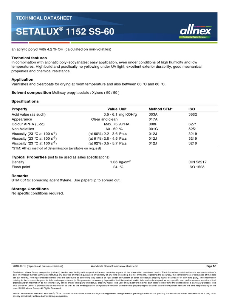 Setalux 1152 SS 60 - Emea - en | PDF | Intellectual Property | Trademark
