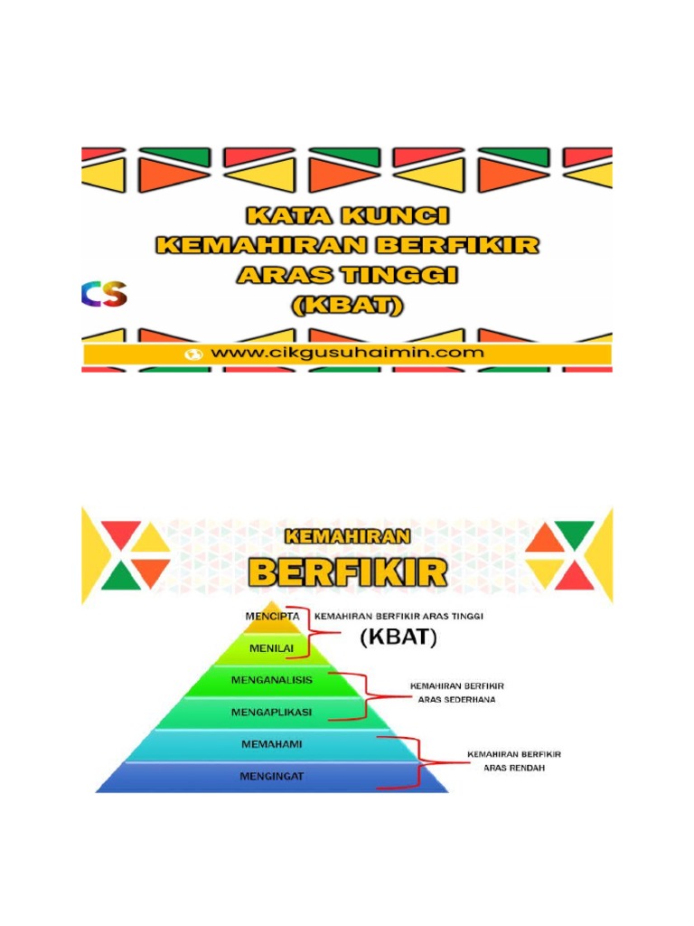 Kata Kunci Kemahiran Berfikir Aras Tinggi (KBAT) | PDF