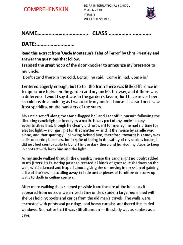 2020 Week 1 Term 3 Lesson 1 English | PDF