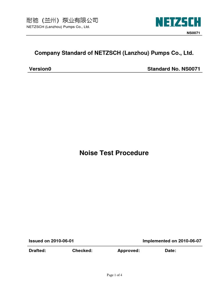 Noise Test Procedure - 1 | PDF | Noise | Calibration