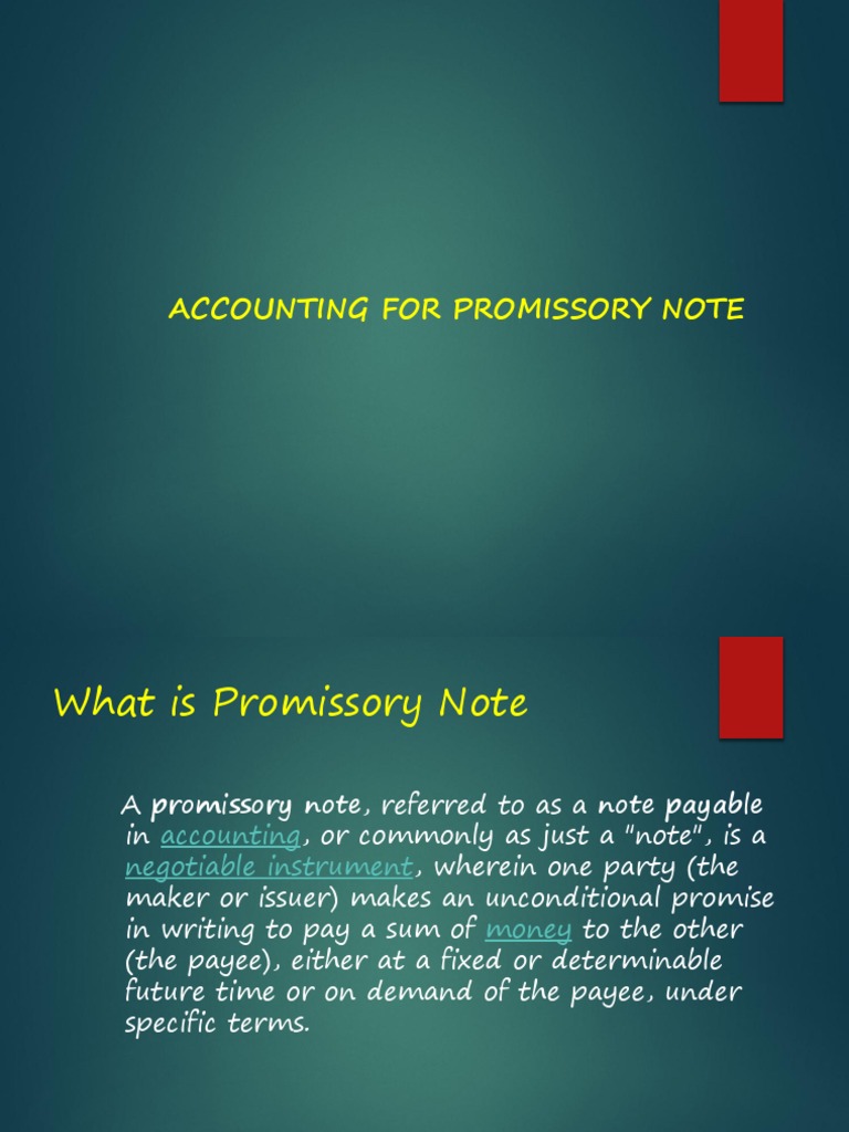Accounting for Promissory Notes | PDF | Promissory Note | Debits And ...
