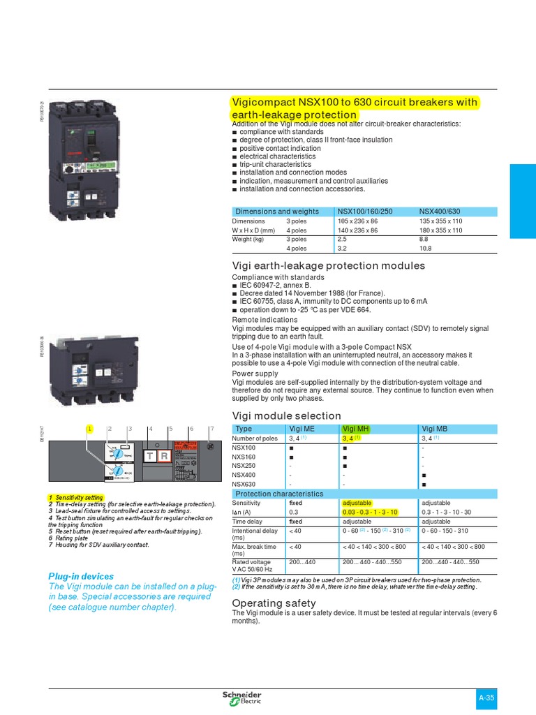 Vigi Module Selection PDF | PDF | Components | Electrical Components