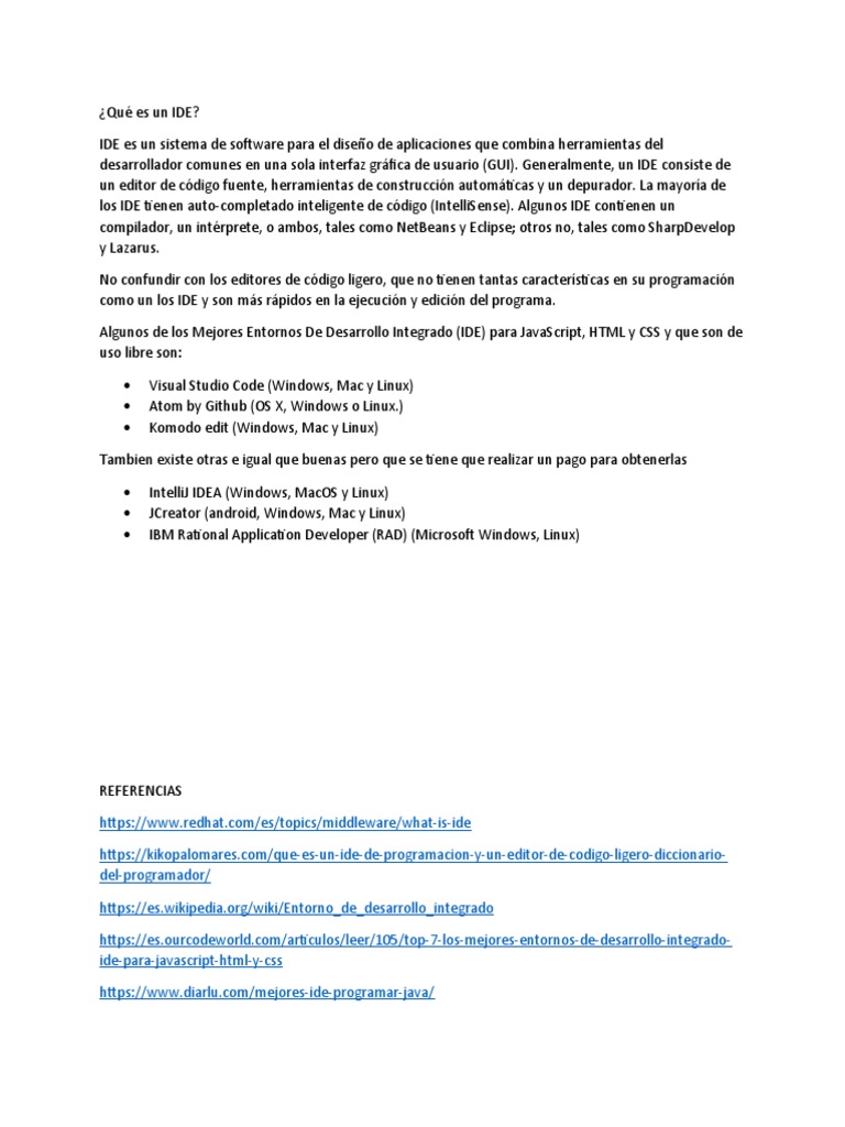 Qué Es Un IDE | PDF