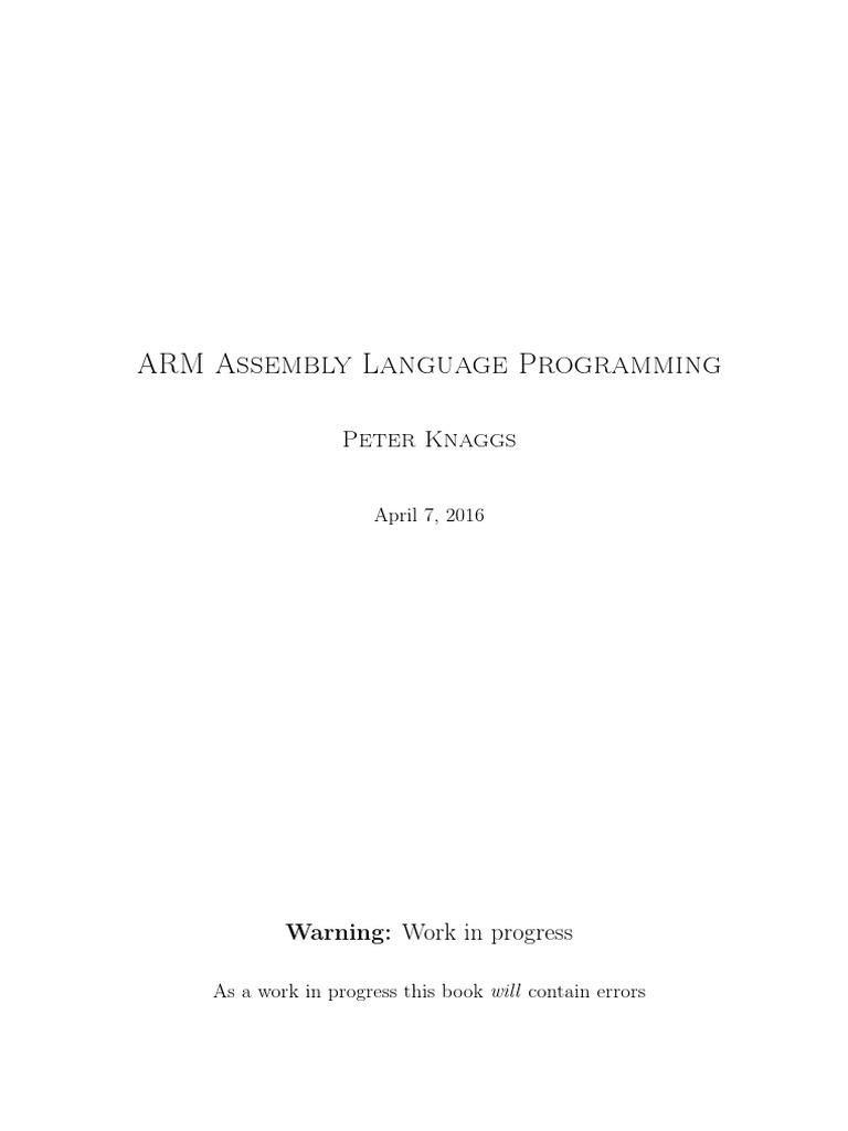 ARM Assembly Language Programming: Peter Knaggs | PDF | Assembly Language | String (Computer ...