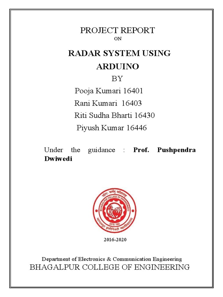 Radar System Using Arduino: Project Report | PDF | Arduino | Radar