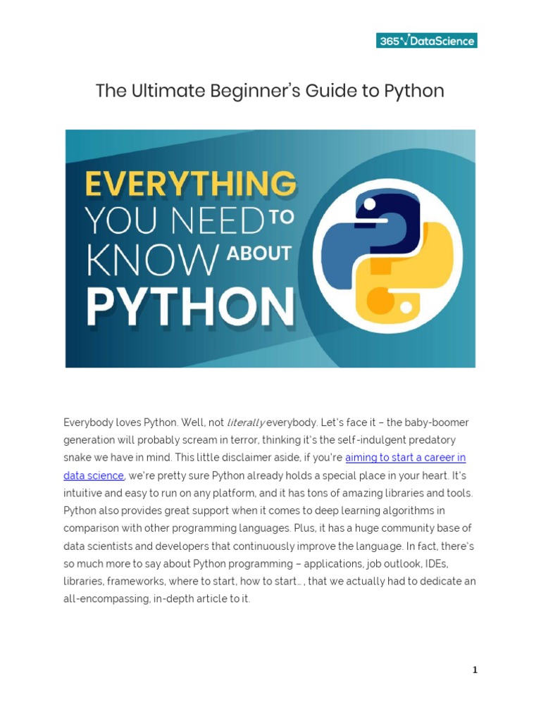The Ultimate Beginner's Guide To Python: Aiming To Start A Career in ...