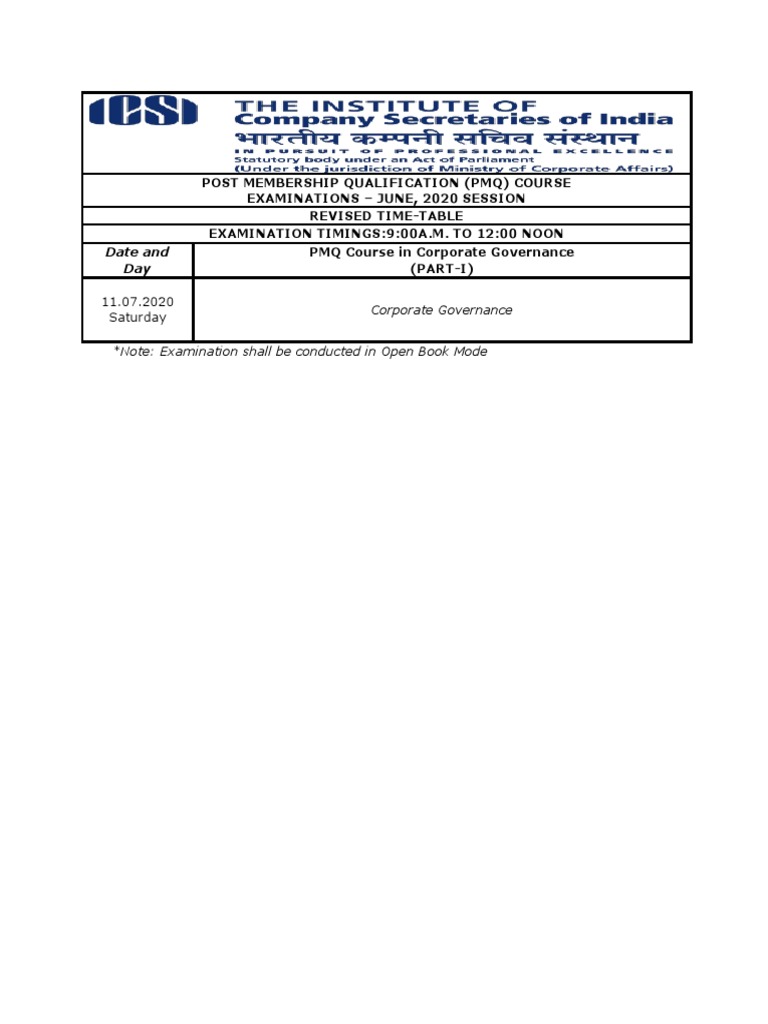 Revised - Time - Table - CS - Examnination - JUNE - 2020 PDF | PDF ...