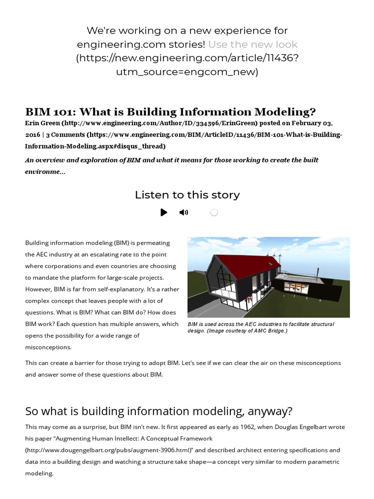 BIM 101 - What Is Building Information Modeling | PDF