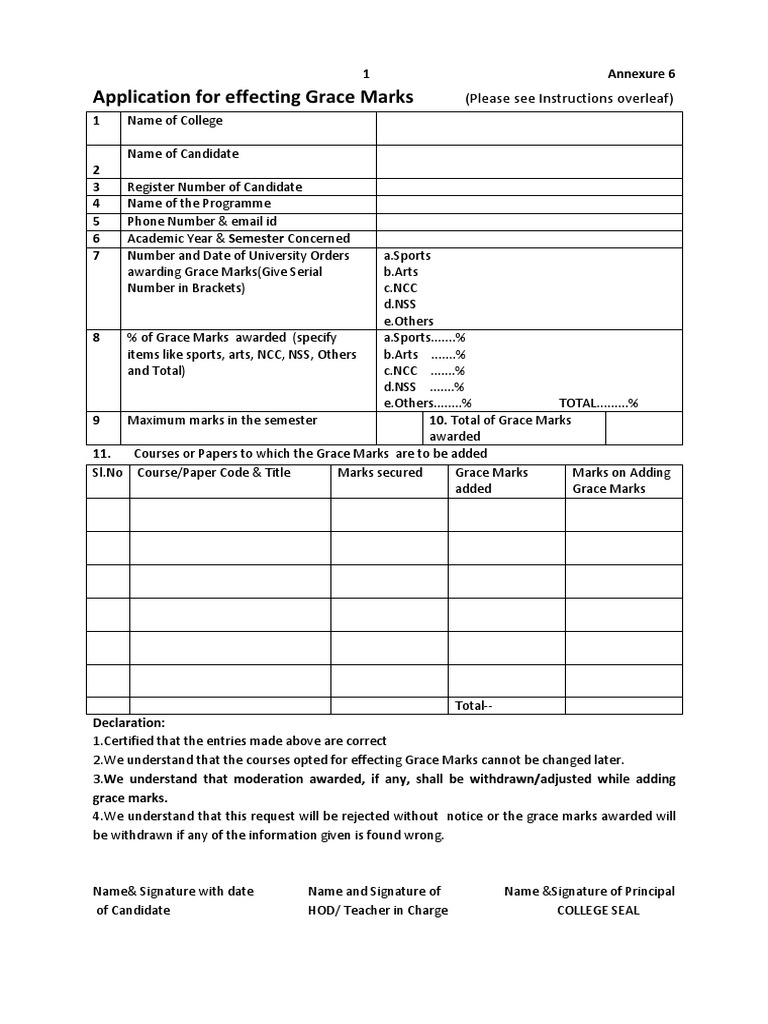 Grace Mark Format - 11 - 5 - 18 | PDF | Government | Business