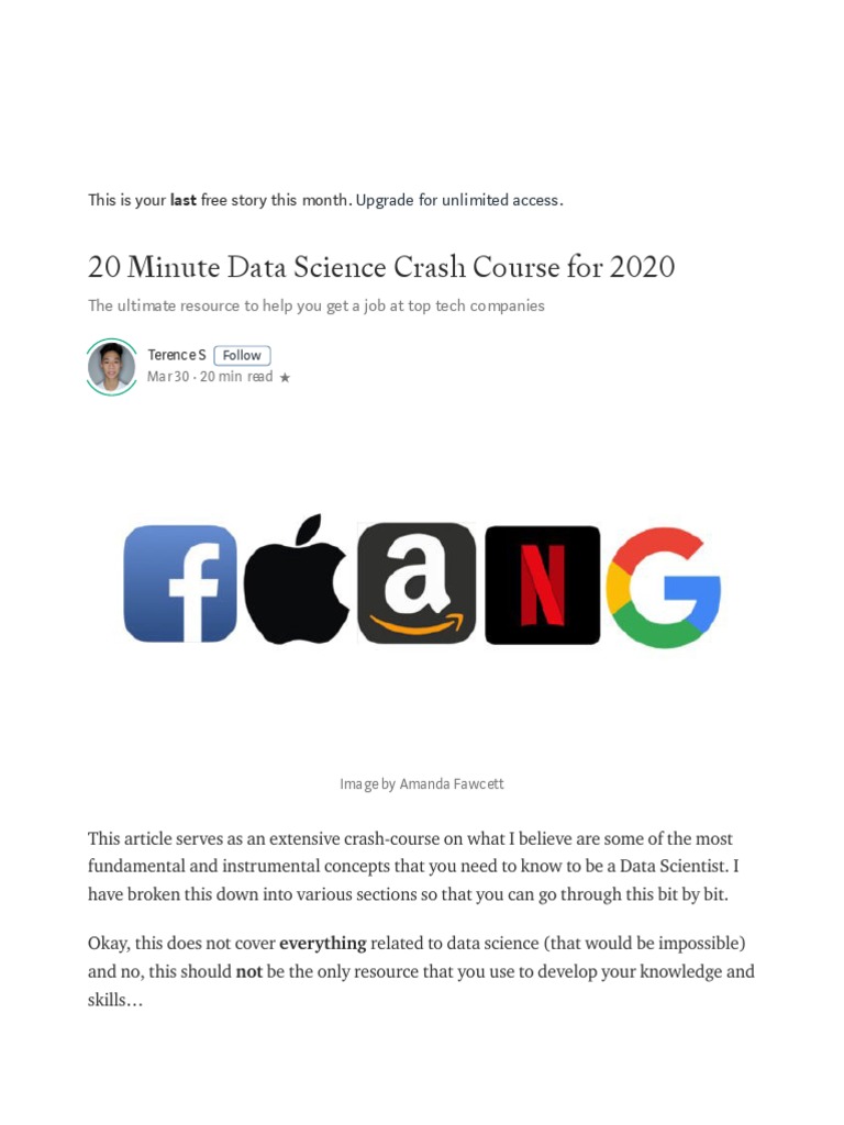 Data Science Crash Course | PDF | Statistical Hypothesis Testing | P Value Data Science Crash Course | PDF | Statistical Hypothesis Testing | P Value