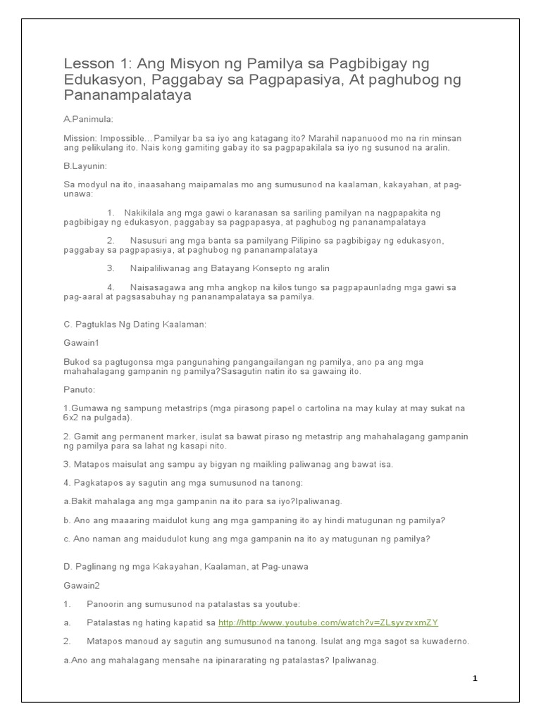 Lesson 1 | PDF