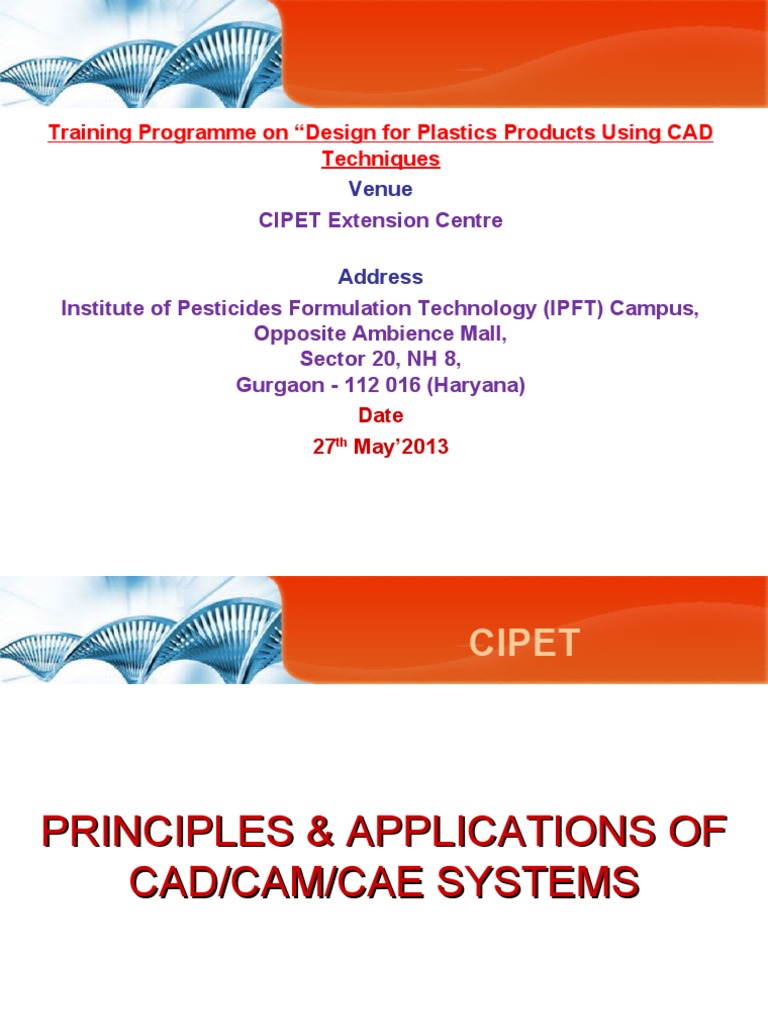 Training Programme On "Design For Plastics Products Using CAD ...