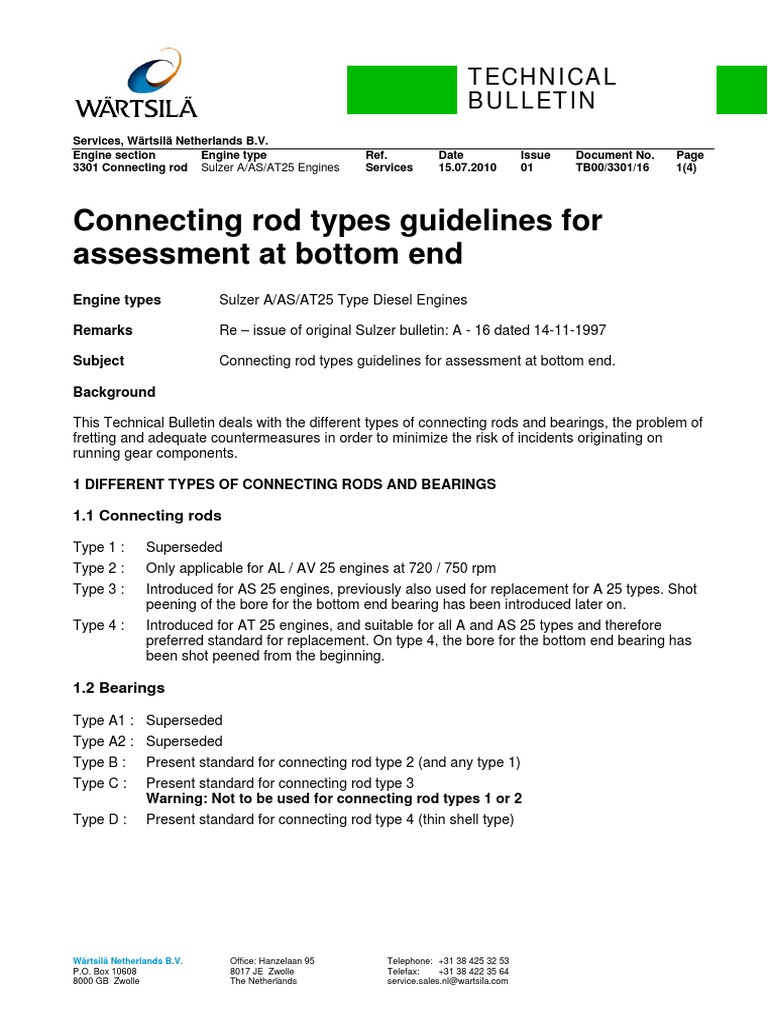WS A25 Connecting Rod Types Guidelines For Assessment at Bottom End ...