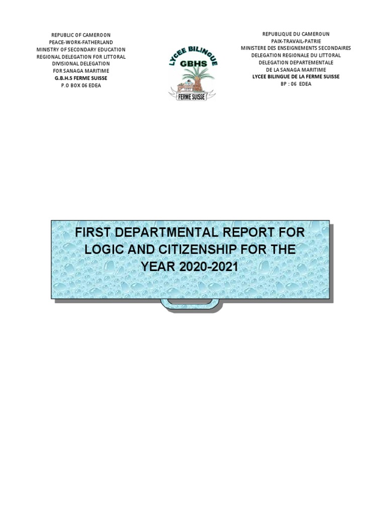 DEPARTMENTAL REPORT FOR Log and CIT 2020-2021 | PDF | Textbook | Teachers