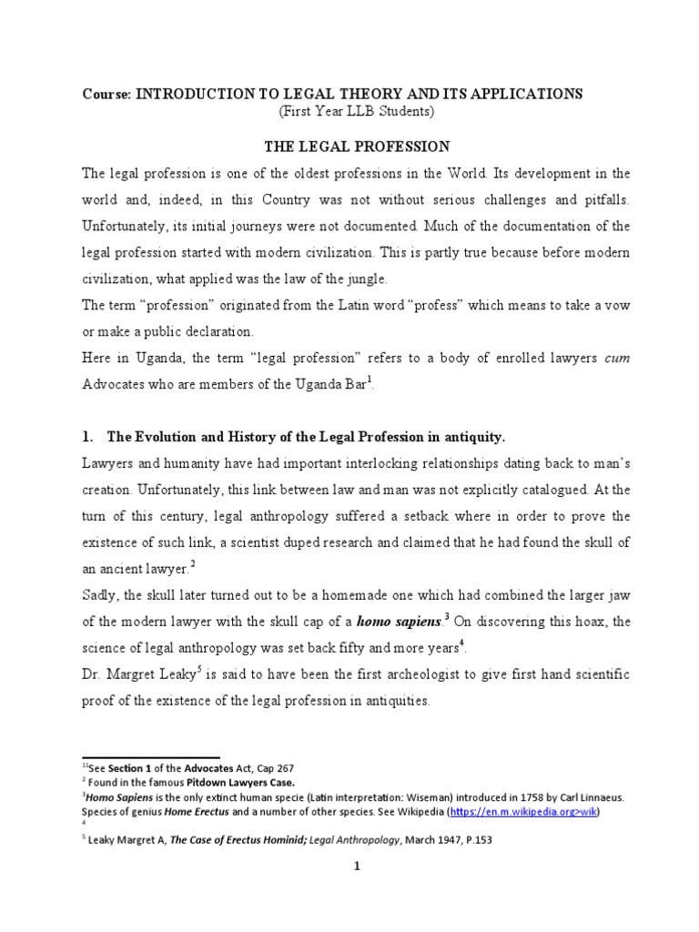 Course: Introduction To Legal Theory and Its Applications | PDF ...