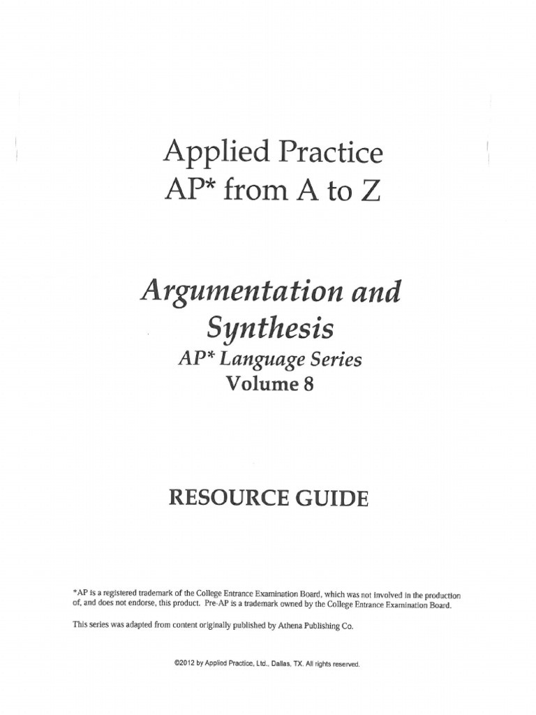 Applied Practice Argumentation and Synthesis | PDF