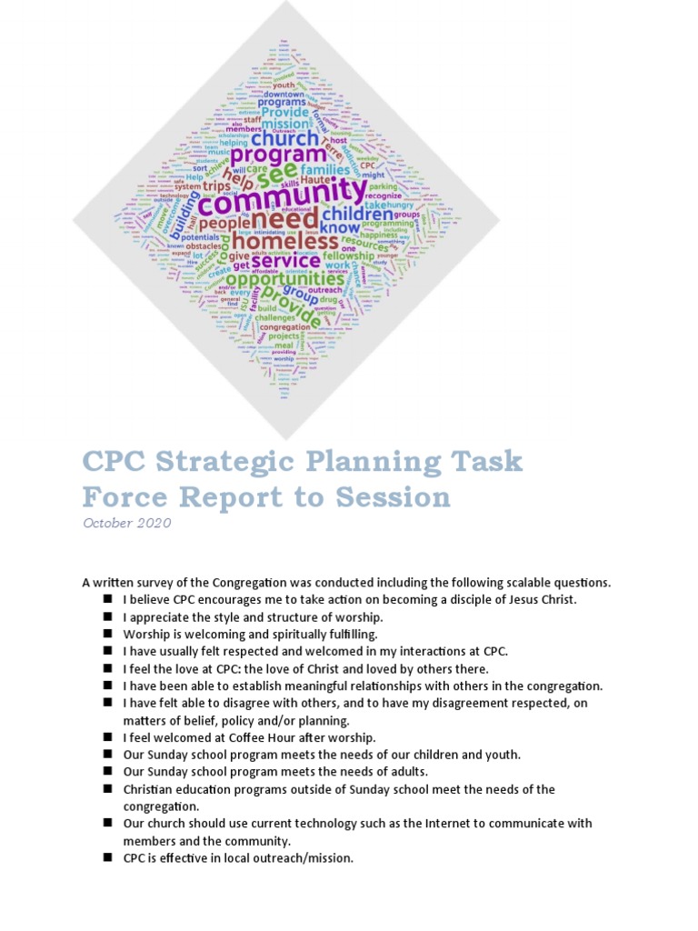 CPC Strategic Task Force Report 2020 Final | PDF | Christian Mission ...