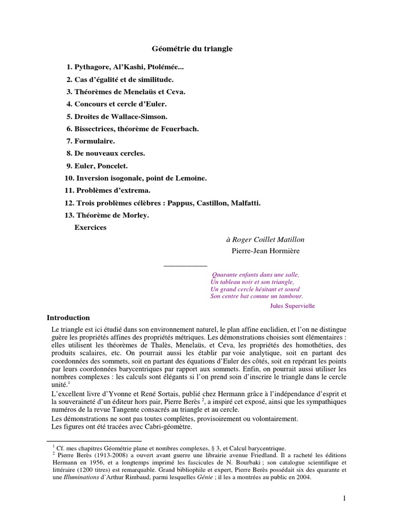 Géométrie Des Triangles | PDF | Triangle | Formes géométriques