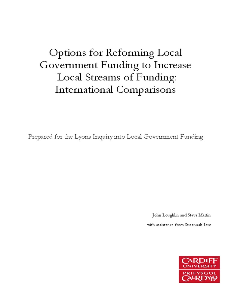 Options For Reforming Local Government Funding To Increase Local ...