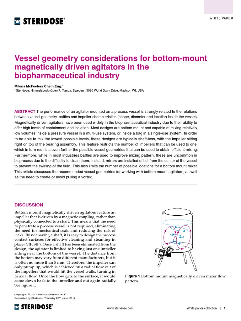 Vessel Geometry Considerations For Bottom-Mount Magnetically Driven ...